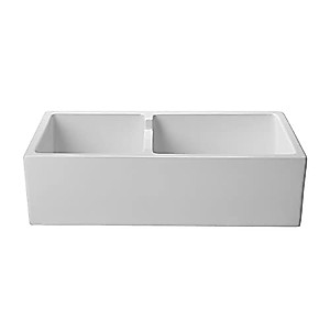 Vintage Tub & Bath 36 Inch Plain Front Fireclay Reversible Apron Farmhouse Sink - White