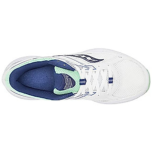Saucony Women's Cohesion 14 Road Running Shoe, White/Navy/Mint, 8.5
