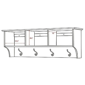 Prepac Entryway Cubbie Shelf, White