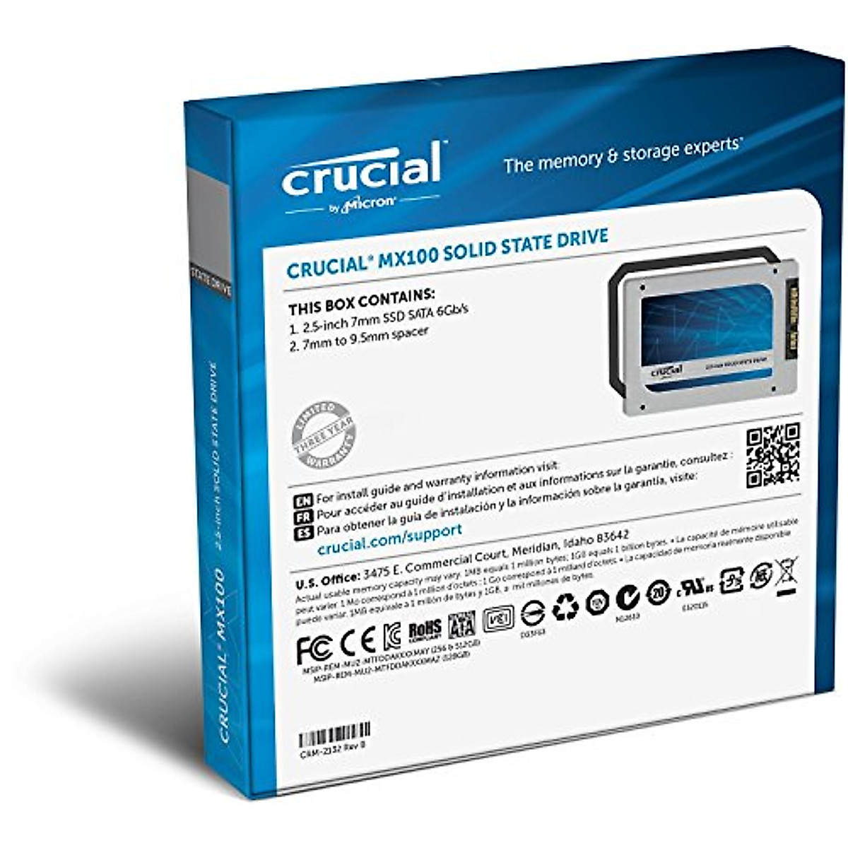 [OLD MODEL] Crucial MX100 512 GB SATA 2.5-Inch 7mm Internal Solid State Drive CT512MX100SSD1