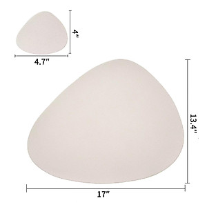 AHHFSMEI Placemats Set of 6 Faux Leather Place mats for Dining Table Heat-Resistant Non-Slip Washable Waterproof Coffee Mats Easy Clean Table Mats and 6 Coasters(Light Grey)