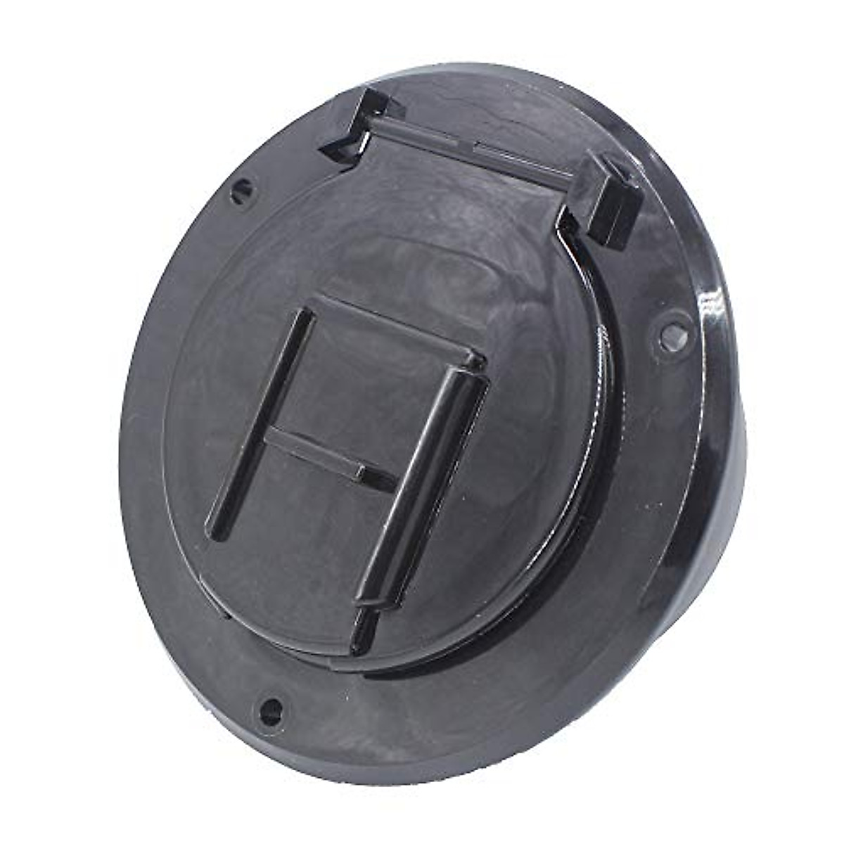 X-Haibei RV Trailer Camper Electric Power Cord Cable Hatch Round Fits 2-3/4 inches Dia. Hole Flip Up Cover (Black)