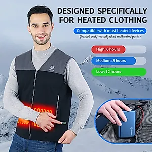 DOACE Portable Charger 20000mAh 5V/3A Power Bank with 18W Fast Charging for Heated Vest, Heated Jacket, Heated Pants, Outputs/Input Charger PD 22.5W Type-C for iPhone 13 Series, Samsung, Pad Mini