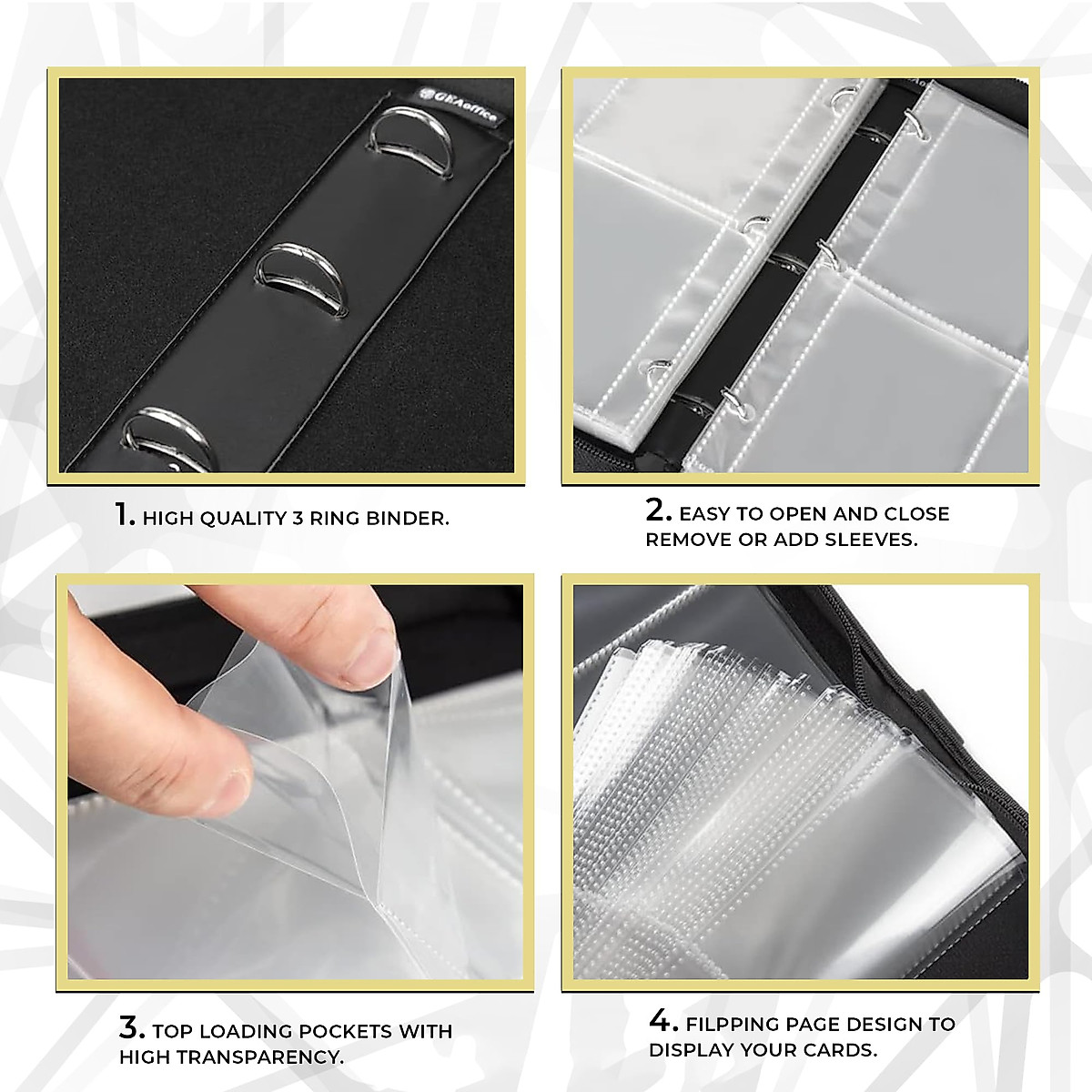 LORDL 400 Pocket Card Binder, Trading Card Binder with Fantasy Space Design, Black, 9.5 x 7 x 2 inches, Collectible Trading Card Album