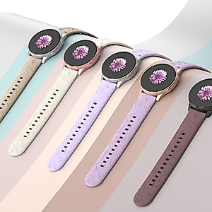 Floral Engraved Band Compatible with Samsung Galaxy Watch 6/5/4 40mm 44mm/Watch 5 Pro 45mm/Galaxy Watch 4 Classic 42mm 46mm/Active 40mm/Active 2 40mm 44mm/Galaxy Watch 3 41mm/Galaxy Watch 42mm Strap