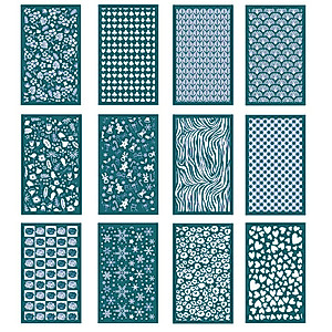 Reusable Silk Screen Polymer Clay Kit Flower Leaves Love Heart Christmas Bells Snowlake Decoration Silk Screen Stencils Polymer Clay Tools Printing on Clay & Other Jewelry Clay Earrings Decoration