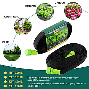 Soaker Hose 50ft for Garden Beds, Drip Irrigation Hose Saves 80% Water, Leak Proof Sprinkler Hose For Garden, Lawn, Flower Bed, Vegetable Field (50FT)