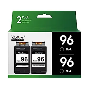 Valuetoner Remanufactured Ink Cartridge Replacement for HP 96 C9348FN C8767WN (2 Black) 2 Pack