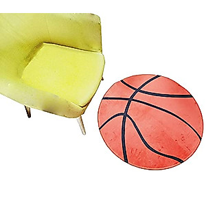 SUBONE11HKA Sport Fans Basketball Designed Round Mat Area Rug Floor Carpets for Nursery Bedroom Kids Room Living Room Decorations Radius 15.7"= Diameter 31"