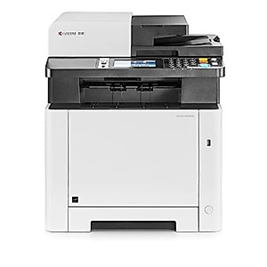 Kyocera ECOSYS M5526cdw All-in-One Color Laser Printer (Print/Copy/Scan/Fax), 27 ppm, Up to Fine 1200 dpi, Gigabit Ethernet, Wireless & Wi-Fi Direct, Standard Duplex, 4.3in Touchscreen Panel, 512 MB