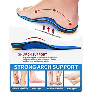 TOPSOLE (220+lbs)Standing All Day Heavy Duty Support Pain Relief Orthotics, Plantar Fasciitis High Arch Support Insoles for Men Women Metatarsalgia,Flat Feet,Feet Pain
