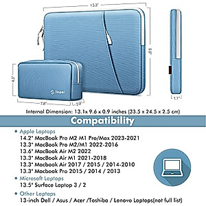FINPAC Laptop Sleeve with Accessory Pouch for MacBook Pro M3/M2/M1 14-inch, MacBook Air/Pro 13, Protective Case with Tech Bag