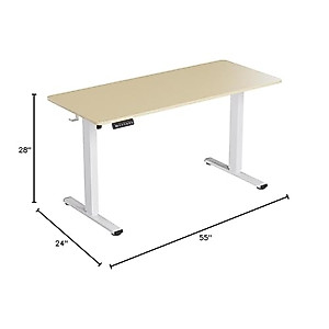 Standing Desk, Height Adjustable Desks with Powerful Motor and Cable Management,Electric Sit Stand Desk with Hight Preset Design for Home Office Use 55x24 in Maple