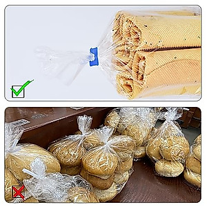 100 Pieces Reusable Blue Plastic Bread Clips Keep Your Food Fresh, Food Storage Bag Clips 7/8 x 1 Inches