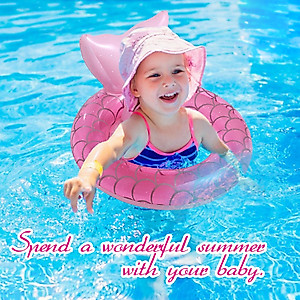 ZEYGLXC 2023 New Mermaid Baby Swimming Pool Floats 6-48 Months,Inflatable Pool Swim Ring with Seat and Handle for Babies Toddlers Infant Training Summer