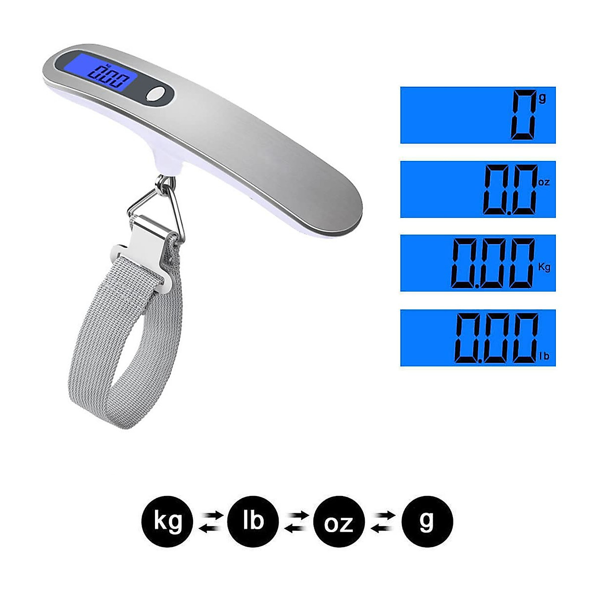 TXY Luggage Scale 50kg/110lb High Precision Portable Digital LCD Display Scale Household Aircraft Outdoor Fishing Scale Weight Balance Suitcase Travel Bag Hanging Steelyard Scale Tool with Hook