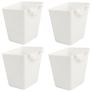 VILSECKY Hang-On Cups for Rolling Utility Cart,Small Plastic Hanging Basket / Storage Box for Service Cart,Movable Cart Accessories for Bathroom,Kitchen,Living Room,Office -4Pcs (White)