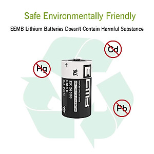 EEMB 10Pack ER26500 C Size 3.6V Lithium Battery High Capacity Li-SOCL₂ Non-Rechargeable Battery LS26500 SB-C01 TL-2200 for Automobile tire Pressure Monitor,Smart Card,Electricity Meter,Wireless Tools