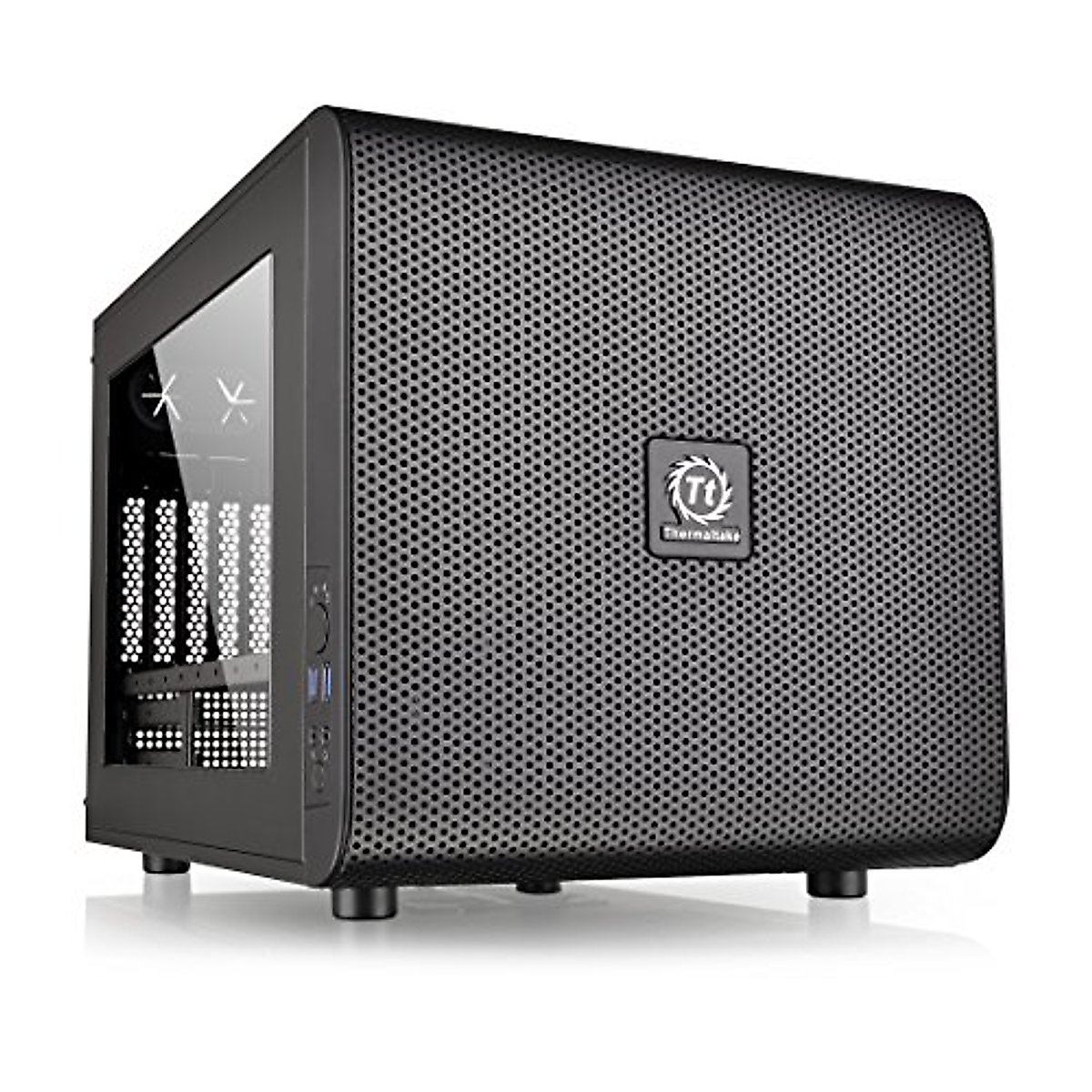 Thermaltake Core V21 SPCC Micro ATX, Mini ITX Cube Gaming Computer Case Chassis, Small Form Factor Builds, 200mm Front Fan Pre-installed, CA-1D5-00S1WN-00 Black