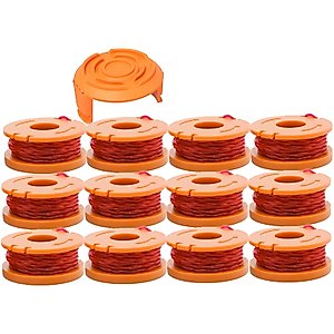Line String Trimmer Replacement Spool，10ft 0.065" Replacement Autofeed Edger Spool Compatible with Worx WG180 WG163 WG175 WA0010 (13 Pack) Weed Eater String,Weed Wacker Spool Replacement Parts
