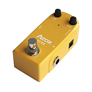 AZOR Vintage Fuzz Guitar Effect Pedal True Bypass Mini Pedal with Guitar Pedal Power Cable,9V Battery Clip Converter Power Cable