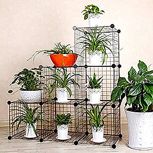 Wire Cube Plastic Connectors 3.6cm/1.417" for Wire Grid Cube Storage Shelving & Mesh Snap Organizer 50pcs - Black