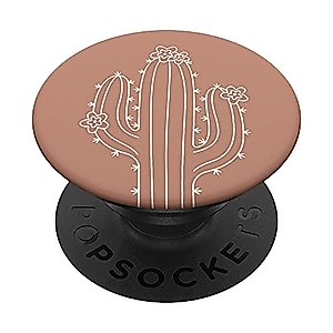 Cute Cactus Cacti Western Country Aesthetic Beige Brown Boho PopSockets Swappable PopGrip