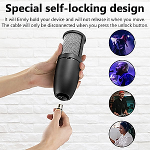 Geekria for Creators XLR Male to XLR Female Microphone Cable 10FT / 3M, Compatible with AKG P120, C214, P220, C414 XLS, C414 XLII, 170, P420, C 451 B, D5S, D7, Balanced Mic Cord (Black)