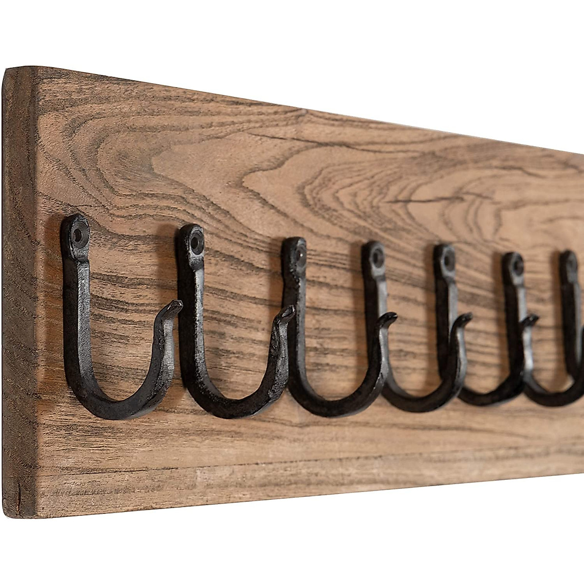 Rustic State Vagon Wall Mount Cast Iron Hooks Coat Towel Bag Hat Hanger Multiuse Entryway Railroad Spike Rack Black Set of 10