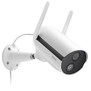 iHome ROTO Smart Outdoor WiFi Auto-Tracking Security Camera, IP65 Weatherproof Camera with 2-Way Audio, Night Vision, and Motion Alerts, 1080p HD