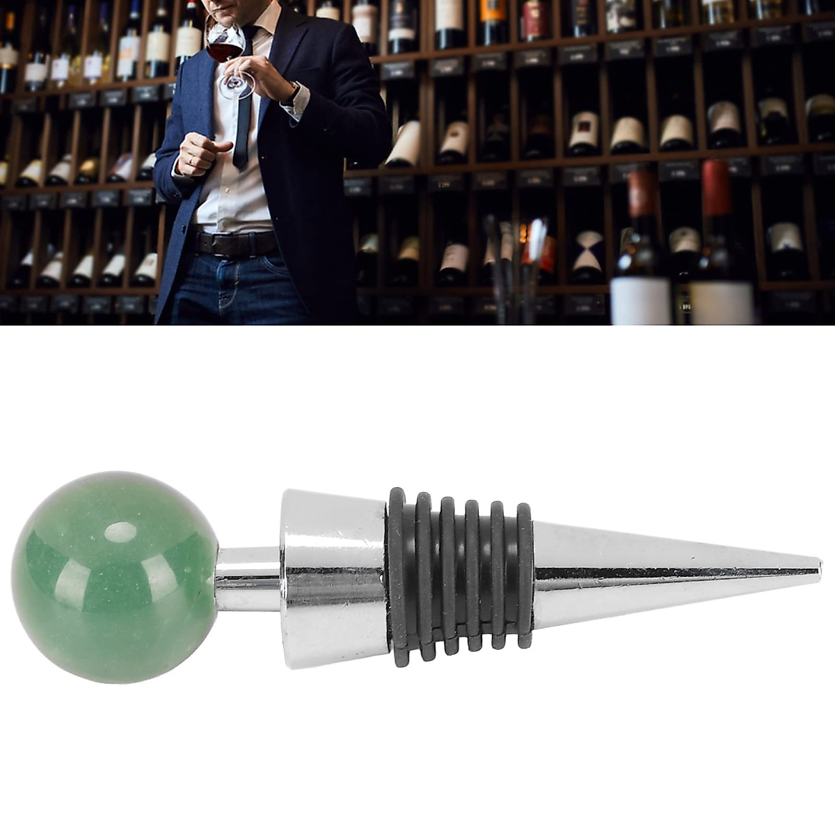 Decorative Wine Stopper Quartz Crystal Wine Bottle Stopper Beverage Stopper Bottle Stopper Corks for Wine Reusable Wine Stopper for Gift Bar(#3)