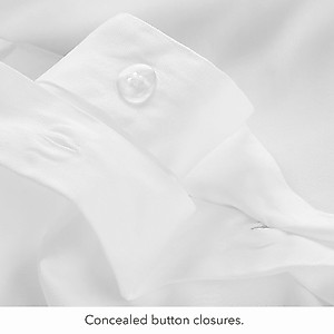 Nate Home by Nate Berkus 200TC 3-Piece Cotton Percale Duvet Cover | Crisp, Cool, Breathable Bedding Set from mDesign - King Size - 1 Duvet Cover/2 Pillow Shams, Snow (White)