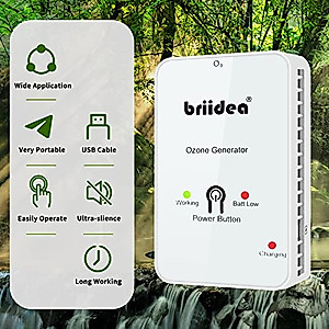 Briidea Portable Smell Control Generator Powered by USB, Lightweight and Rechargeable, Ideal for Outdoor Use