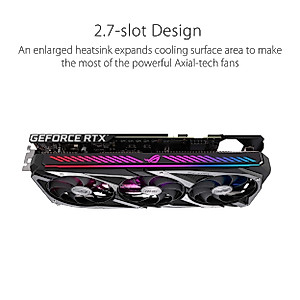 ASUS ROG Strix NVIDIA GeForce RTX 3060 OC Edition Gaming Graphics Card (PCIe 4.0, 12GB GDDR6, HDMI 2.1, DisplayPort 1.4a, Axial-tech Fan Design, 2.7-Slot, Super Alloy Power II, GPU Tweak II)