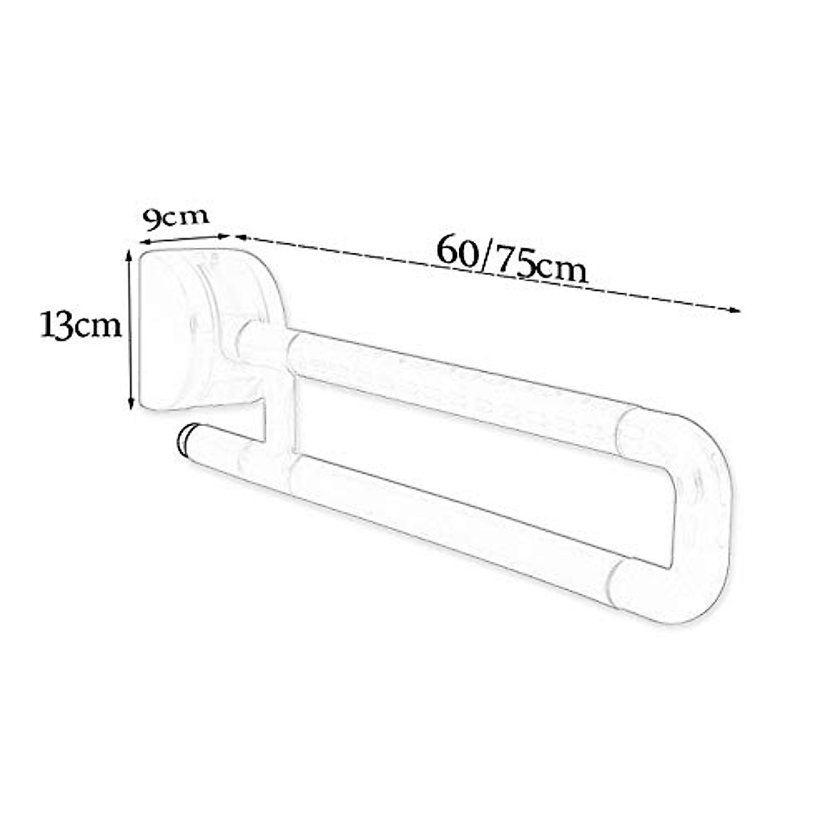 CRODY Folding Handicap Grab Bars Rails Toilet Handrails, Stainless Steel Grab Bar,Barrier-Free Bathroom U-Shaped Pole,Wall-Mounted Straight Towel Rack,Bathroom Wc Bathroom Bathtub Folding Grip