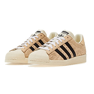 adidas Originals Mens Superstar 82 Classic Low Top Sneaker Shoe, Beige/Black/Core White, 9