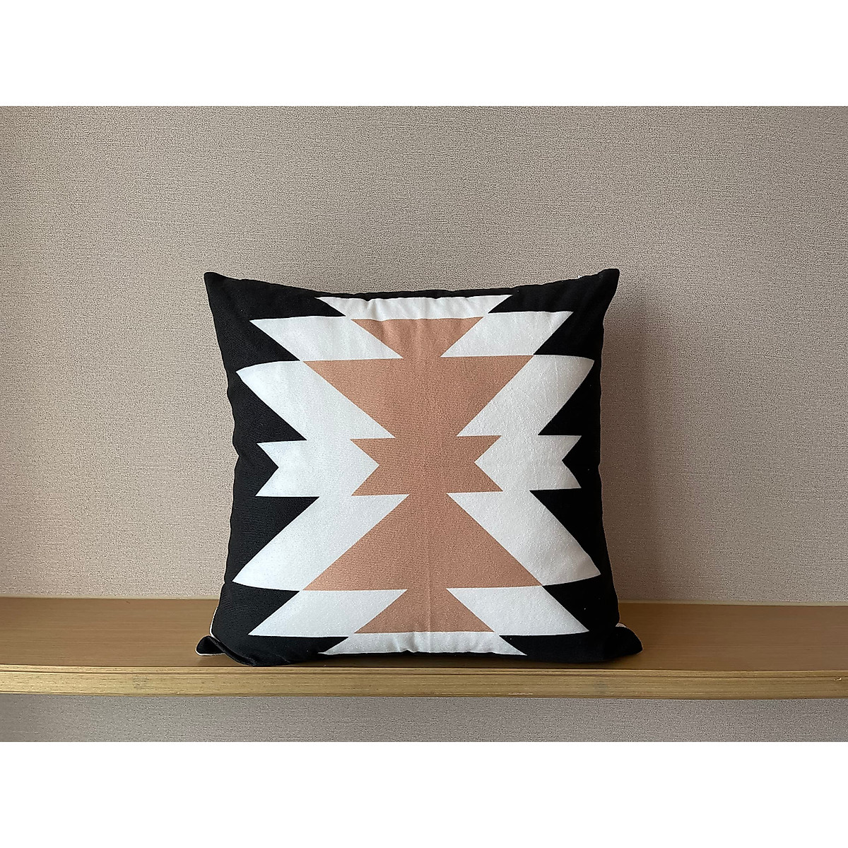 MEPED Geometric Modern Throw Pillow Covers 18x18 Inch，Black White Coffee Throw Pillow Cases Tribal Decor Cushion Cover for Bedroom Bed Outdoor Couch Sofa