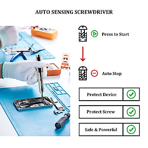 SEQURE ES126 Electric Screwdriver Portable Cordless Screwdriver Set with 25 Magnetic Bits, OLED & LED, Motion Control, 4 Gears Torque Rechargeable Electronic Repair Tool Set for PC Watch Camera