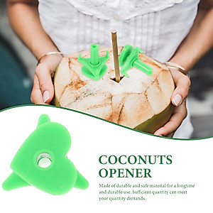 Kichvoe 20pcs Coconut Opener Tool Coconut Hole Puncher Easy Convenient Straw Hole Maker Coconut Opening Tool Pouch Tap for Young Fresh Thai Hawaii Coco Water