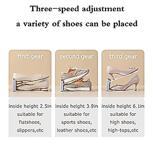 Weinu Shoe Slots Organizer Adjustable Shoe Stacker Storage Double Layer Stack Shoe Holder Space Saver (Blue)