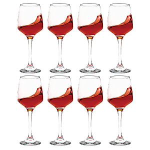 Vikko Wine Glasses, Set of 8 Red Wine Glasses, 14 Ounce Clear Wine Glass, Classic, Durable European Stemware