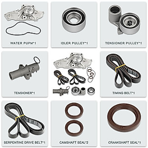 YXGOOD Timing Belt Kit with Water Pump, Fit 2003-2018 Honda Accord, Pilot, Odyssey, Ridgeline, Acura, Saturn VUE, 3.2L 3.7L V6, Replaces Part - TCKWP329 TKH-002 TKH002 19200-RDV-J01