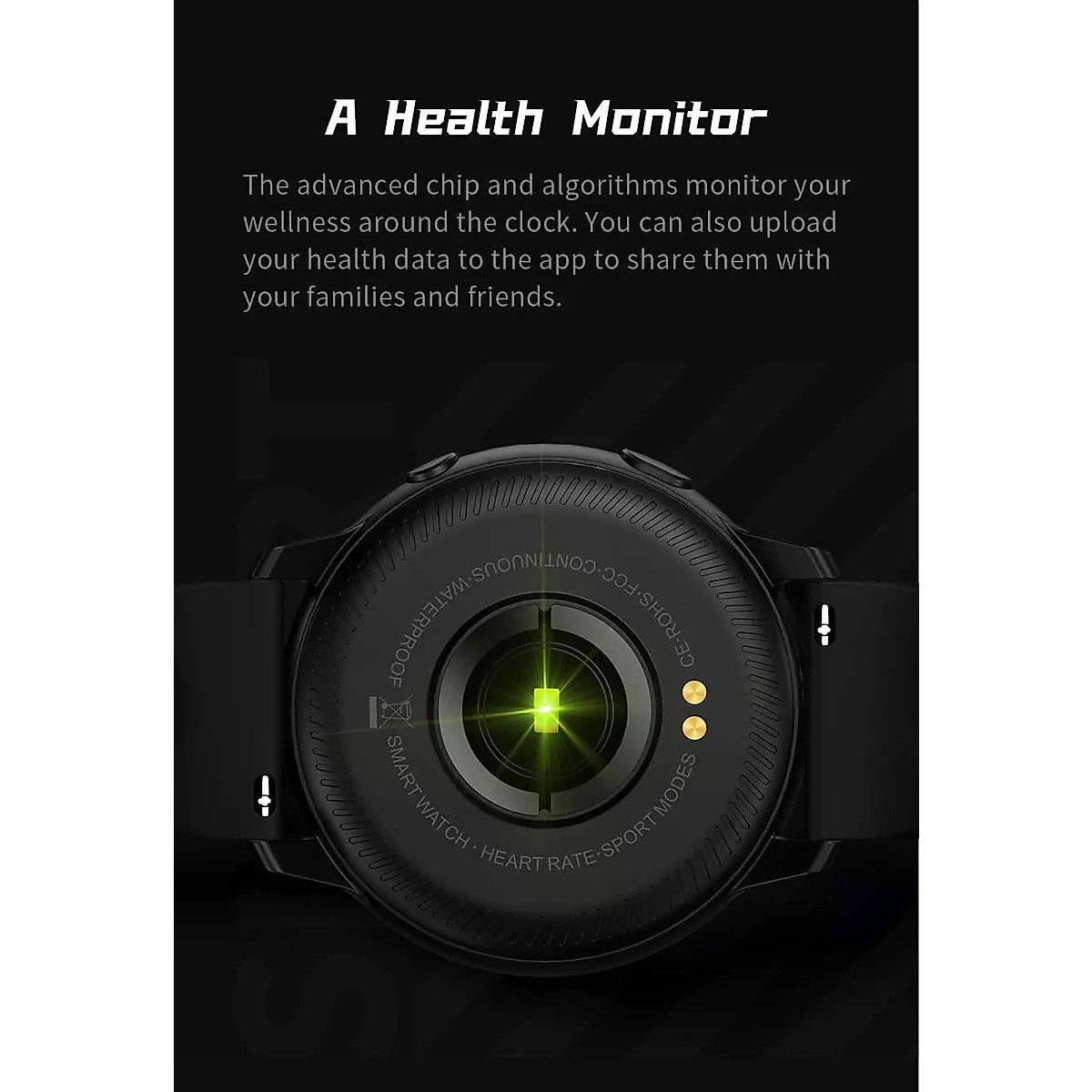 Smart Watch 2022 for Woman and Men, 1.28 ich Full Screen Touch, Activity Trackers Compatible iOS/Android, IP68 Waterproof, Black 1.28 inch VMX1 0