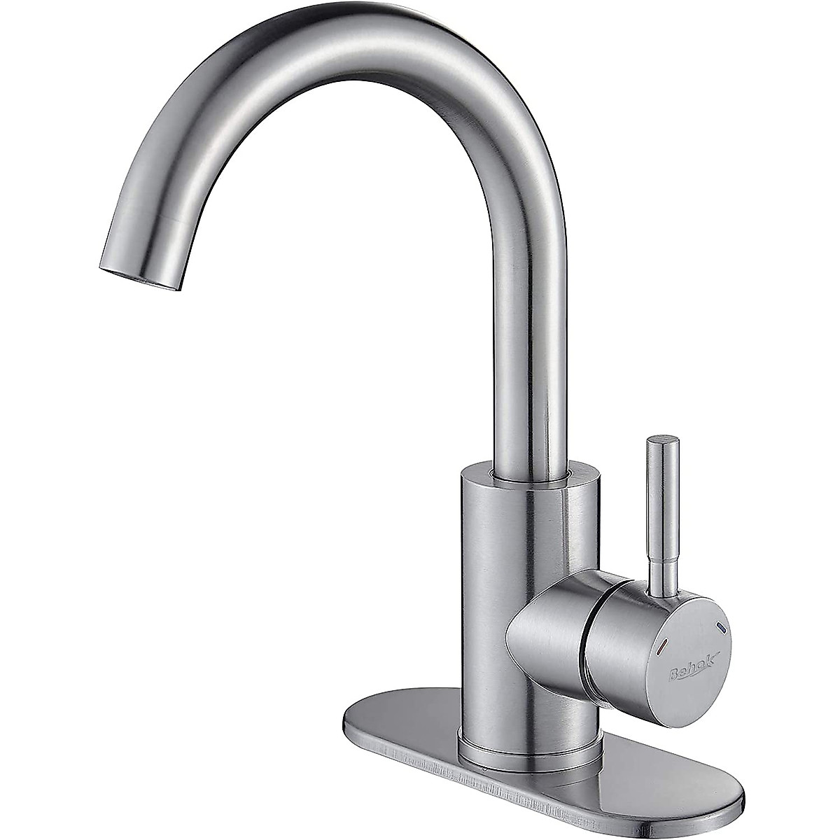 BEHOK Wet Bar Sink Faucet Single Hole Stainless Steel 1 Handle Small Modern Kitchen Tap Prep Sink Bath Bathroom Mixer