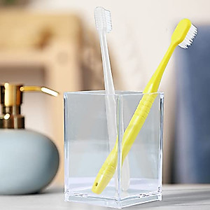 20 Pieces Acrylic Pencil Holder Clear Makeup Brush Holder Pen Holder for Desk Pencil Cup Acrylic Desk Accessories Desktop Stationery Organizer for Office School Home Supplies
