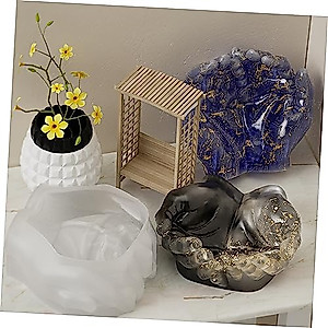 COHEALI Silicone Makeup Brush Ashtray Mold Concrete Epoxy Silica Gel DIY Tray Mold DIY Pot Mold Silicone Hand Shaped Mold Hand Model Epoxy Resin The Dish Manual Bracket DIY Epoxy Mold