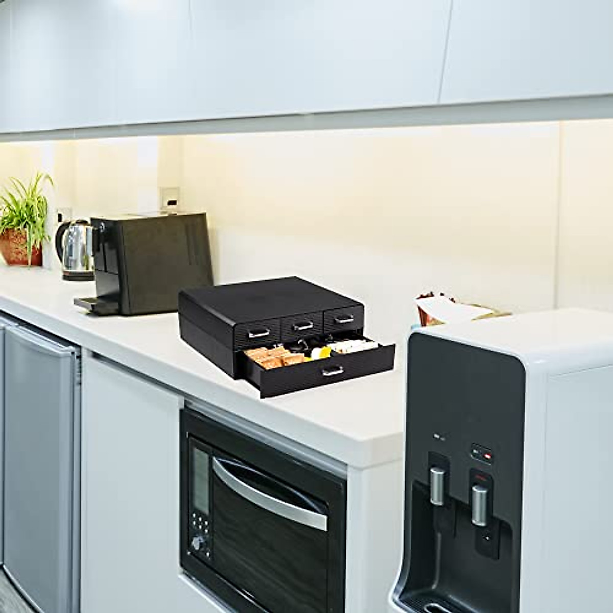 SZQINJI Coffee Pod Organizer 72/96 Pods Coffee Capsule Holder 2-Tier Coffee Pod Storage 4-Drawer Compact, Compatible with Keurig K-cup & Nespresso Capsule