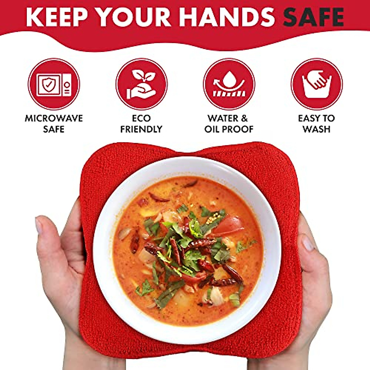 Microwave Bowl Huggers Warmers for Food Microfiber Heat Resistant Food Warmer Set Microwave Safe Handle Hot and Cold Bowls Holder Without Burning Your Hands Set of 4 Microwave Bowl Huggers