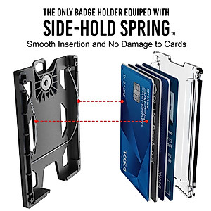 GOVO Badge Holder / Wallet - Durable Polycarbonate ID/Credit Holder with Metal Clip and 4 Cards Slot (Holds 1to 4 Cards) Black