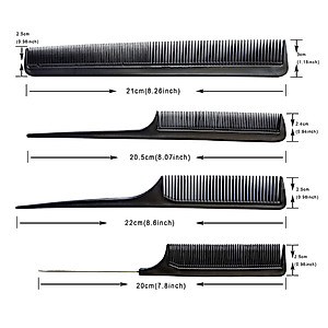 10PCS Black Hair Comb Set Hair Styling Comb for Women Men Kids Hairdressing Hair Cutting Combs for Hair Styling Tool